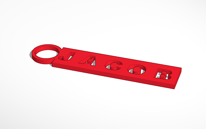 3D design Jacob Name Name Tag - Tinkercad