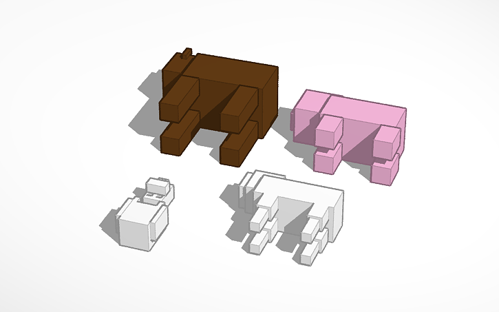 3D design Minecraft Neutral Overworld Mobs | Tinkercad