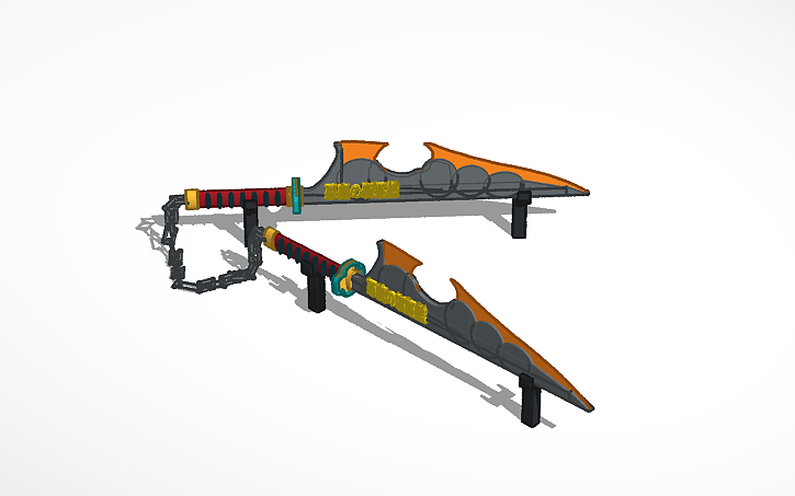 3D design Tengen Uzui swords - Tinkercad