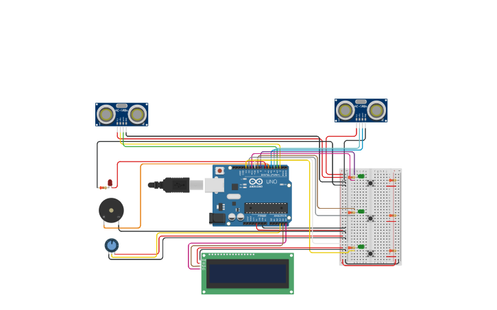 Circuit design RADAR DE VELOCIDAD CON ARDUINO - Tinkercad