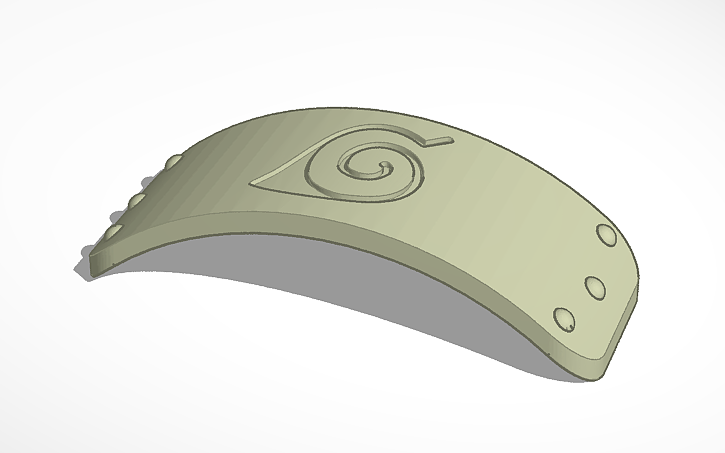 3D design Naruto Headband - Tinkercad