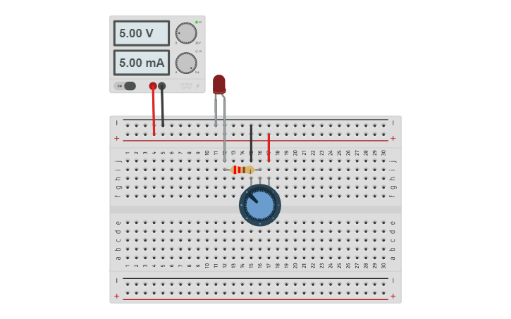 Circuit design Potenciómetro - Tinkercad