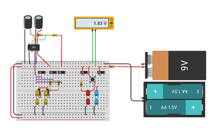 Circuit design Circuito de luces | Tinkercad