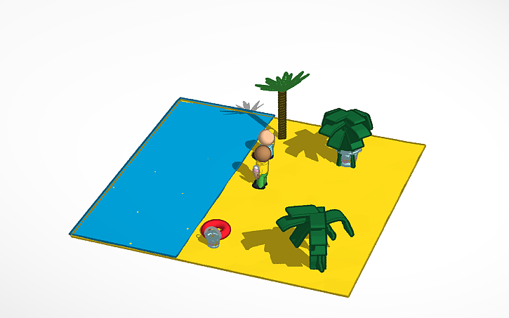 3D design beach - Tinkercad