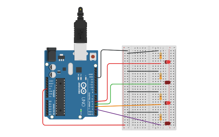Circuit design Condicionales - Tinkercad