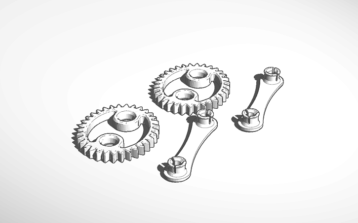 3D design Elliptical Gear with no center pivot parts - Tinkercad