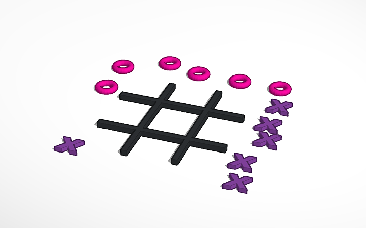3D design Tic tac toe - Tinkercad