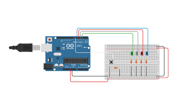 Circuit design Sequenza If---Va | Tinkercad