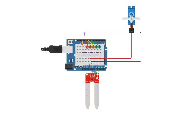 Circuit design Water valve - Tinkercad
