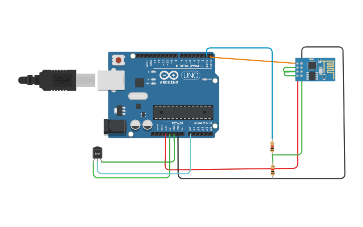 Circuit Design Temp Sensor Iot With Wifi Module Esp8266 Tinkercad 9571