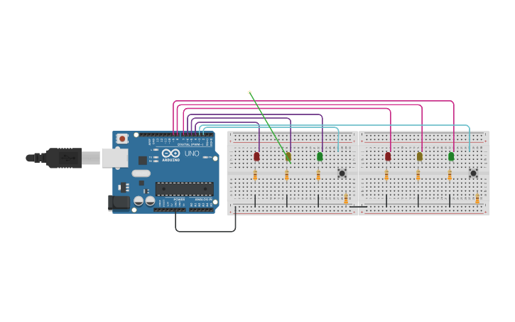 Circuit design Examen Dispositivos digitales 2 Pregunta - Tinkercad