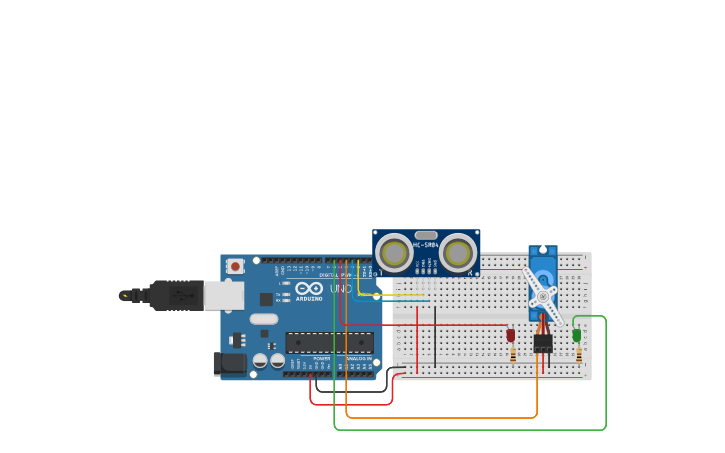 Circuit design tinkercad_arduino_sensorultrasonico_servomotor_equipo_4 - Tinkercad