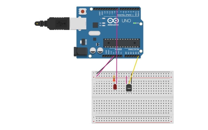 Circuit design Sensor TMP- ALONSO ORIANA - Tinkercad