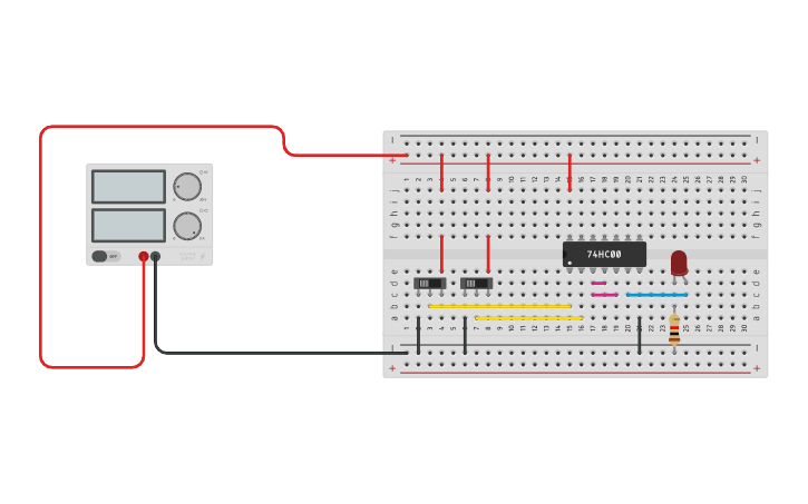Circuit design AND GATE - Tinkercad