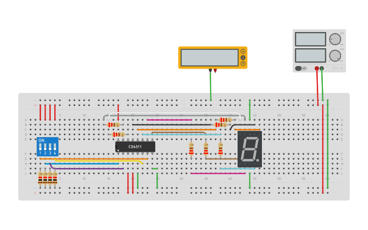 Circuit Design 7 Seg Tinkercad