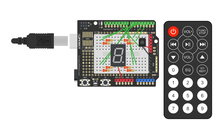 Circuit design Afficheur 7 segments avec capteur infrarouge et ...