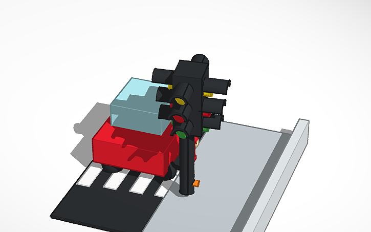 3D design traffic light - Tinkercad