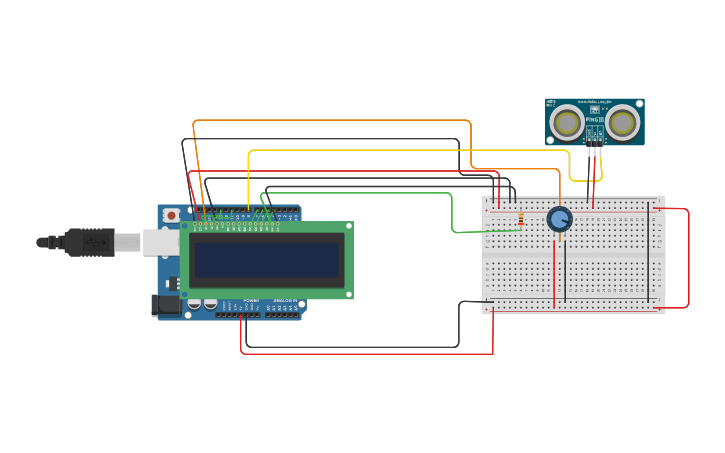 Circuit design Sonar - Tinkercad