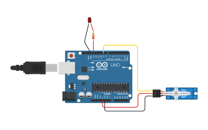 Circuit Design Minicode Iii L09 Servomotor Con Comunicación Serial Tinkercad