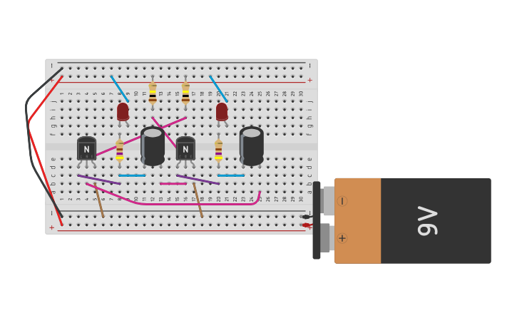 Circuit design Attempt at a railroad circuit - Tinkercad