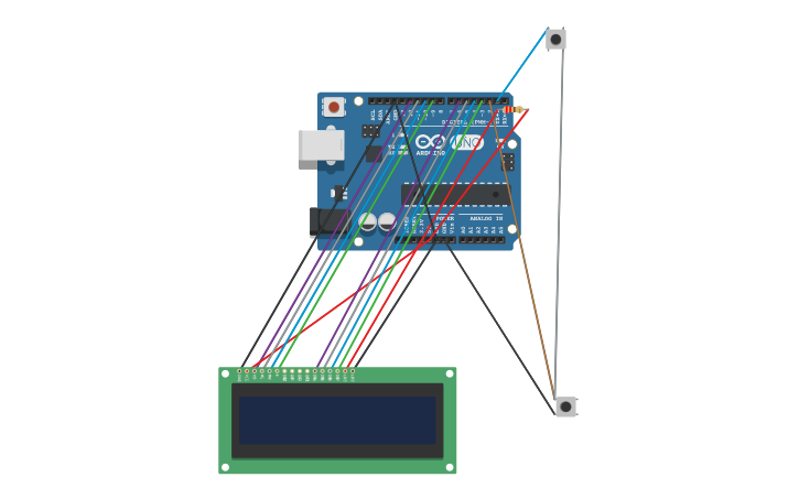 Circuit design Mısra Copy of Arduino Lcd Mario Oyunu - Tinkercad