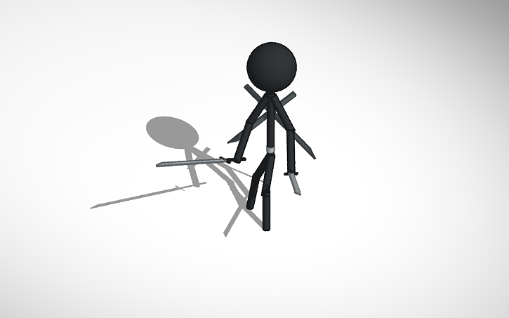 3D design Stickman Dual Swordsman - Tinkercad