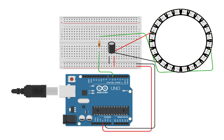 Circuit design Arduino NeoPixel - Tinkercad