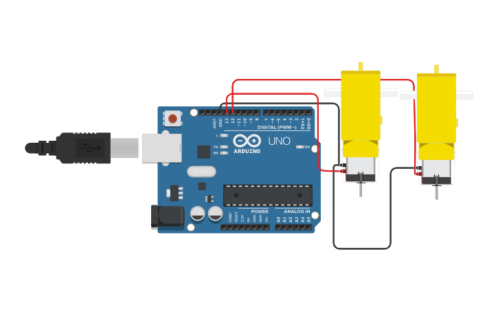 Circuit Design Multiple Hobby Gear Motor Control Using Arduino Tinkercad 0809