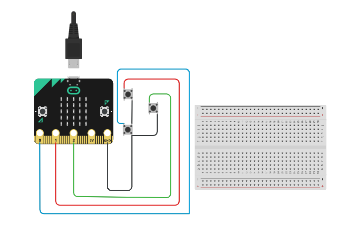 Circuit design 25 bit snake - Tinkercad