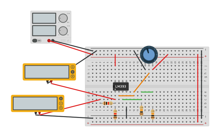Circuit design Comparator IC Demonstration | Tinkercad