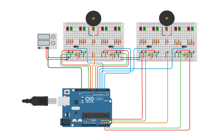 Circuit design Door Interlock System - Tinkercad