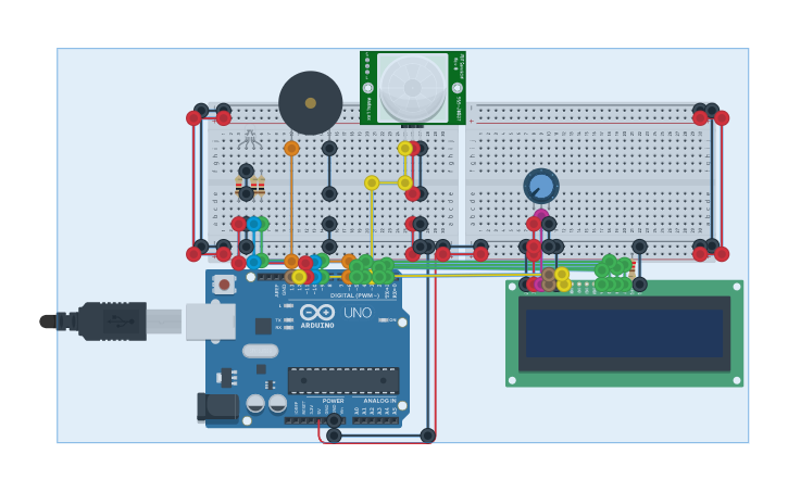 Circuit Design Sensor Pir Tinkercad