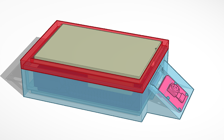 3D design Raspberry Pi case + camera attachment + 3.5 inch display screen slot - Tinkercad