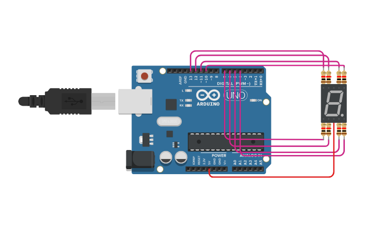 Circuit design Display decimal - Tinkercad