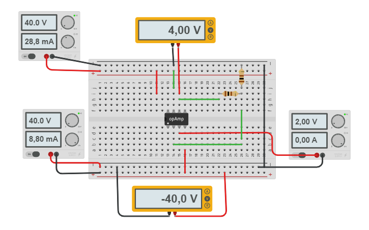 Circuit design RF igual a Ri OPAM NO INV - Tinkercad