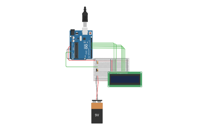 Circuit Design Эксперимент 18 Тестер батареек зд№2 Tinkercad