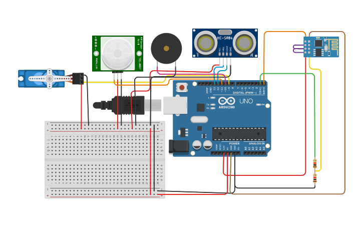 Circuit design Smart Hand Sanitizer - Tinkercad