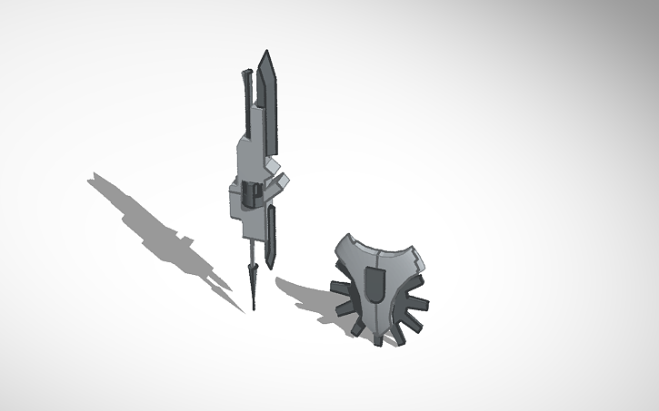 3D design Gunlance and Shield Monster Hunter World - Tinkercad