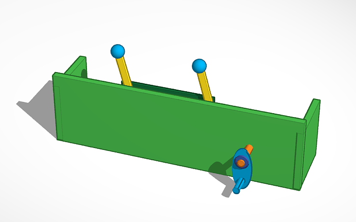 3D design Autómata - Pelotitas - Palanca Inclinada - Tinkercad