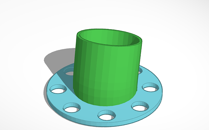 3D design angled pipe for flange - Tinkercad