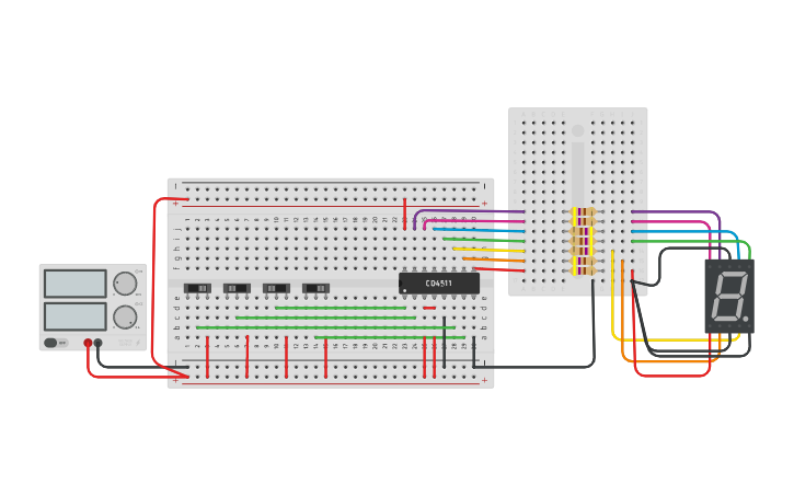 Circuit Design 7 Segment Led Tinkercad