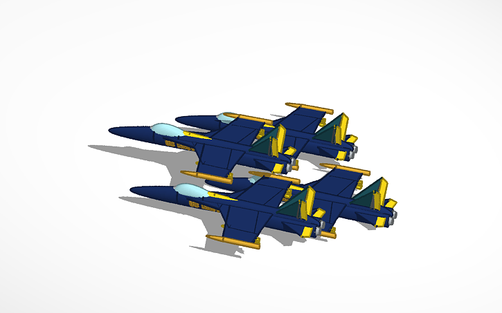 3D design blue angles - Tinkercad