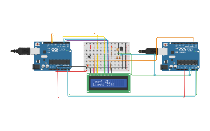 Circuit design Communication Using I2C - Tinkercad