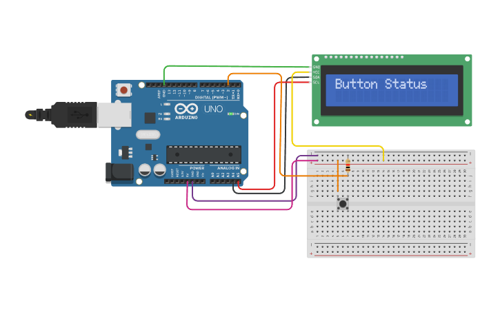 Circuit design LCD I2C PUSH BUTTON - Tinkercad