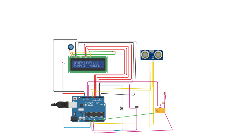 Circuit design Automatic Water Level Controller Project - Tinkercad