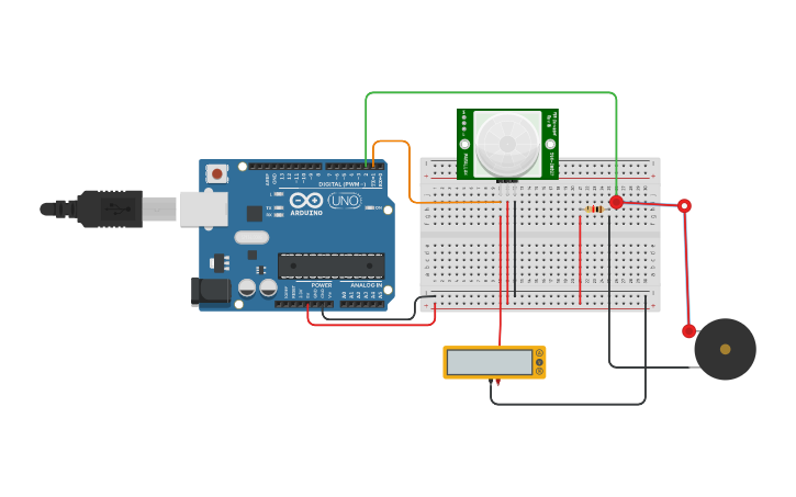 Circuit Design Pir Sensor Arduino Uno Tinkercad