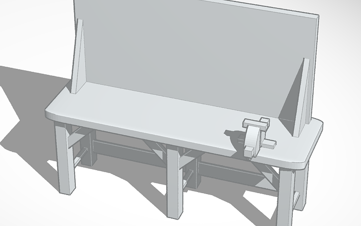 3D design Ho scale workbench - Tinkercad