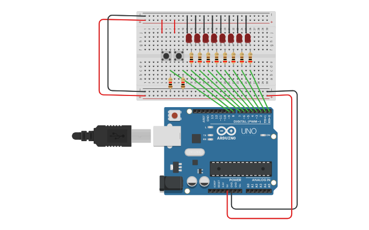 Circuit design Ex 3.2 Blinking Led with controls - Tinkercad