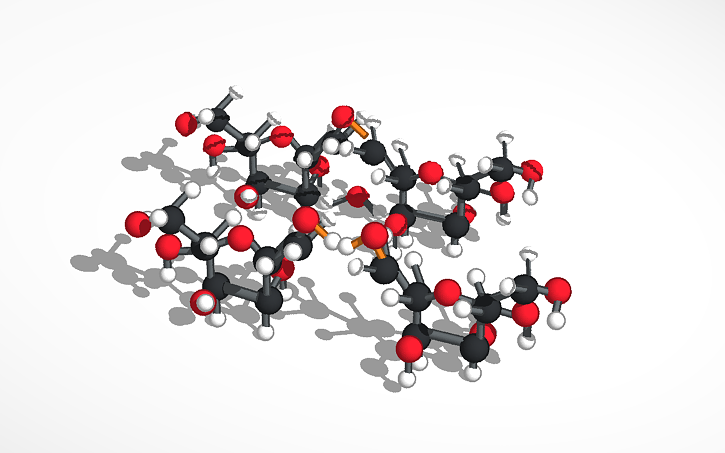3D design fructose/glucose polymer - Tinkercad