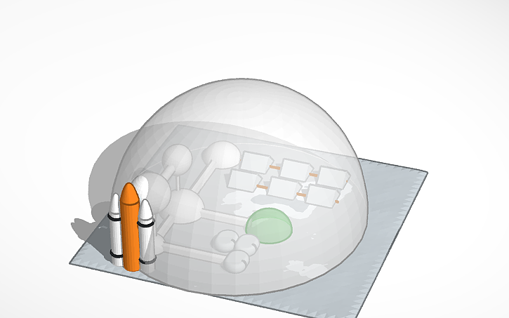 3D design MOon base 100 - Tinkercad